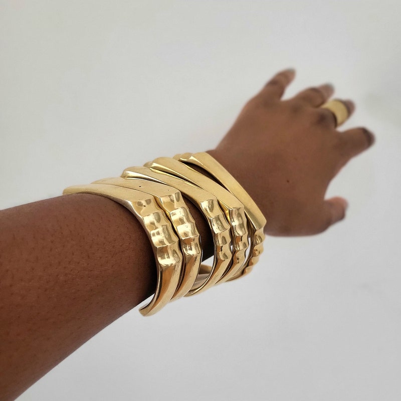 Brass Bangle Set - Etsy