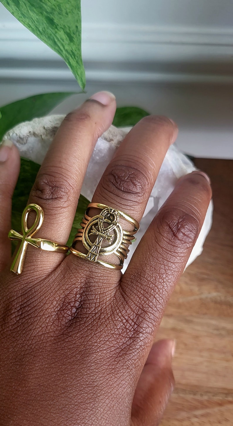 Gold Ankh Ring// Gold African Statement Ring // Ankh African - Etsy
