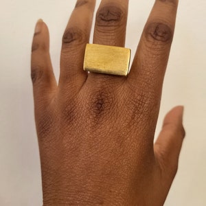 African Geometric Brass Statement Ring, African Statement Jewelry, Raw ...