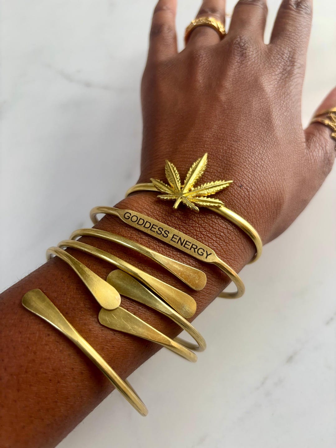 Supreme Goddess Set, Raw African Brass Bangles, Stackable Bracelets, Boho Statement Bangles - Etsy