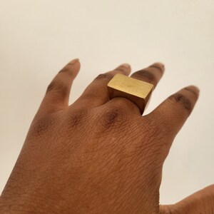 African Geometric Brass Statement Ring, African Statement Jewelry, Raw ...