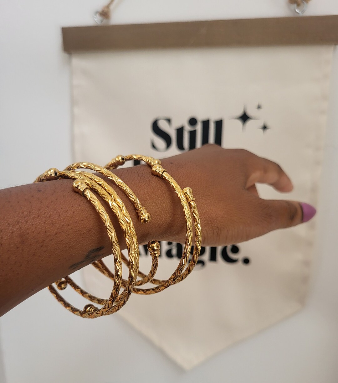 Goddess 6 PIECE Bangle Spiral Set, Stackable Bracelets, Boho African ...