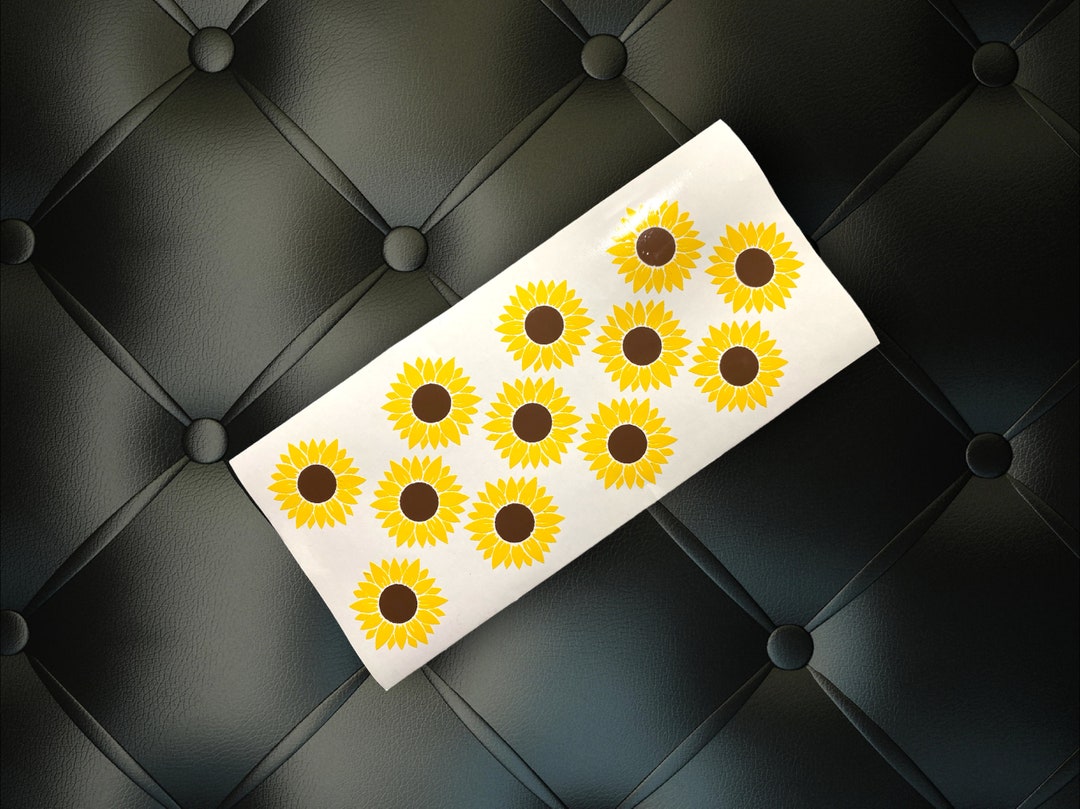 Sunflower Vinyl Decal Sheet Vinyl Sticker Sheet 16oz Glass Can Wrap ...