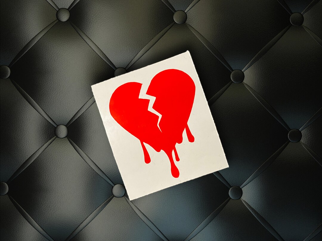 Broken Drip Heart Decal Sticker, Window Sticker, Laptop Decal, Laptop ...