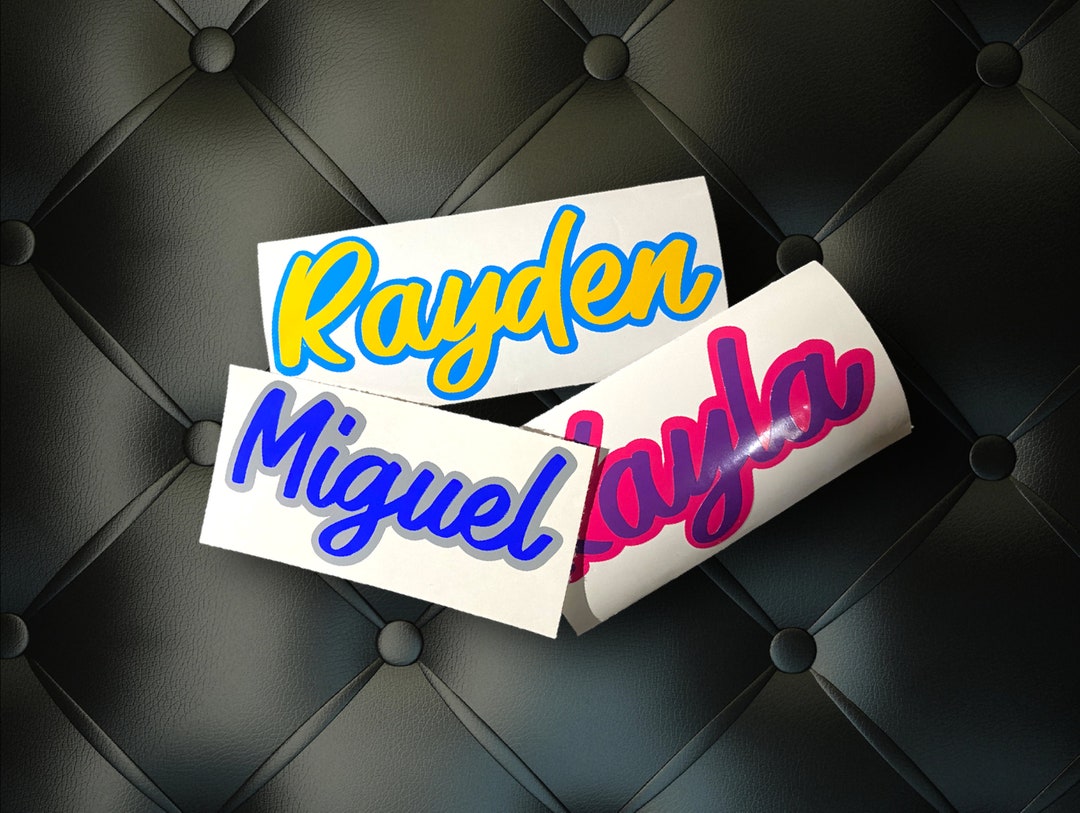 Double Layer Name Sticker Custom Layered Name Decal Waterproof Name ...