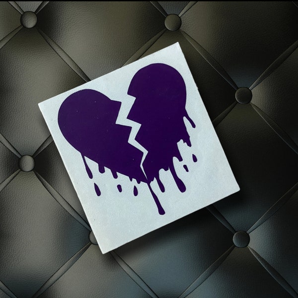 Broken Heart Decal - Etsy