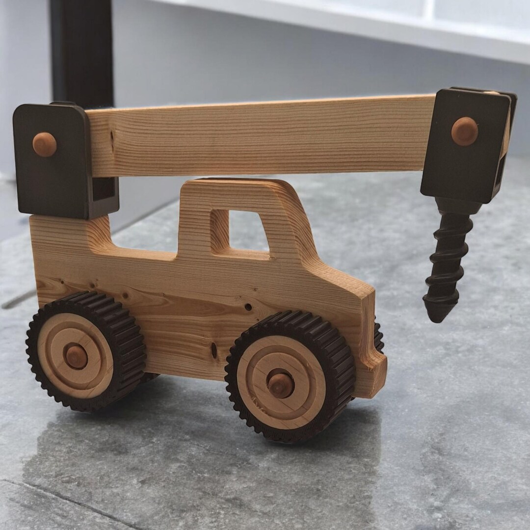 Personalized Digger Truck W/ Moving Arm and Auger - Etsy