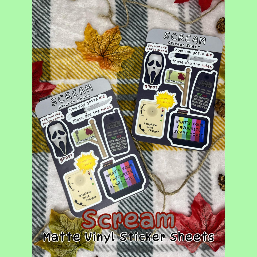 Scream Movie Inspired Matte Vinyl Sticker Sheets - Etsy