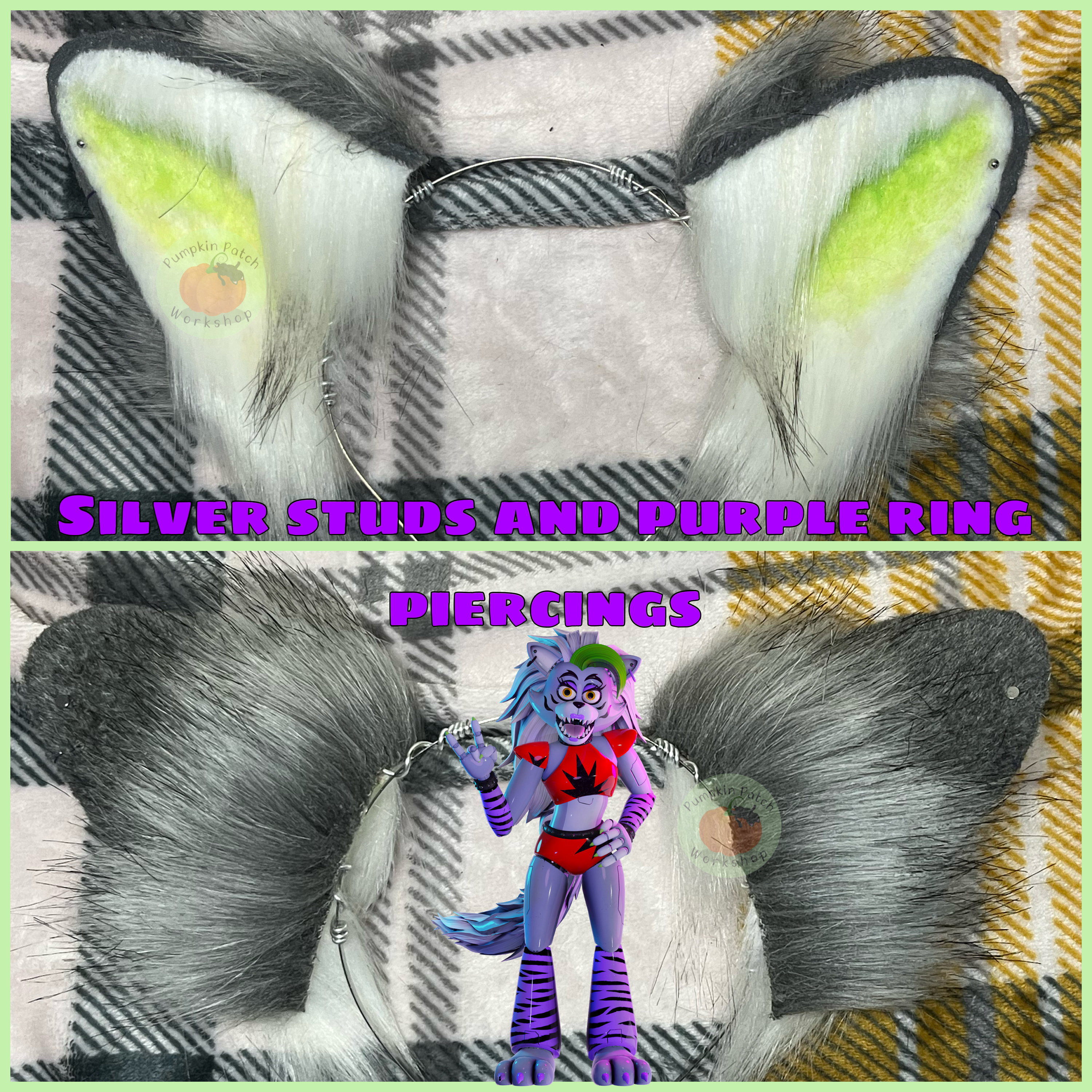 Pre-made and Ready to Ship Faux Fur FNAF Security Breach Cosplay Ears ...