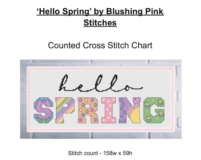 Hello Spring Cross Stitch Pattern Digital Pattern Pattern Keeper ...