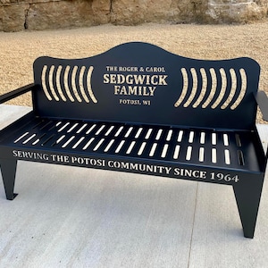 Personalized Heavy Duty, Powder Coated Six-foot Metal Bench- Custom ...