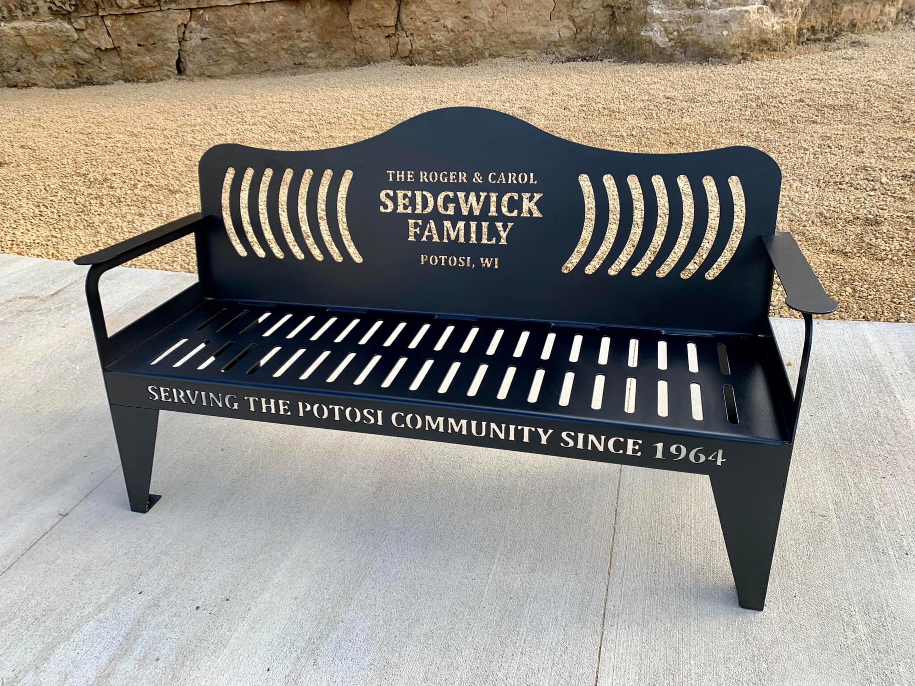 Personalized Heavy Duty Metal Bench- Custom Made Memorial Bench- Powder ...
