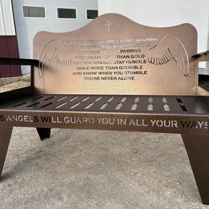 Personalized Heavy Duty Metal Bench- Custom Made Memorial Bench- Powder ...