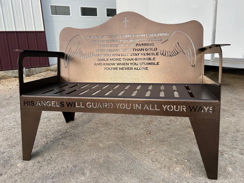 Personalized Heavy Duty, Powder Coated Metal Bench- Custom Made ...