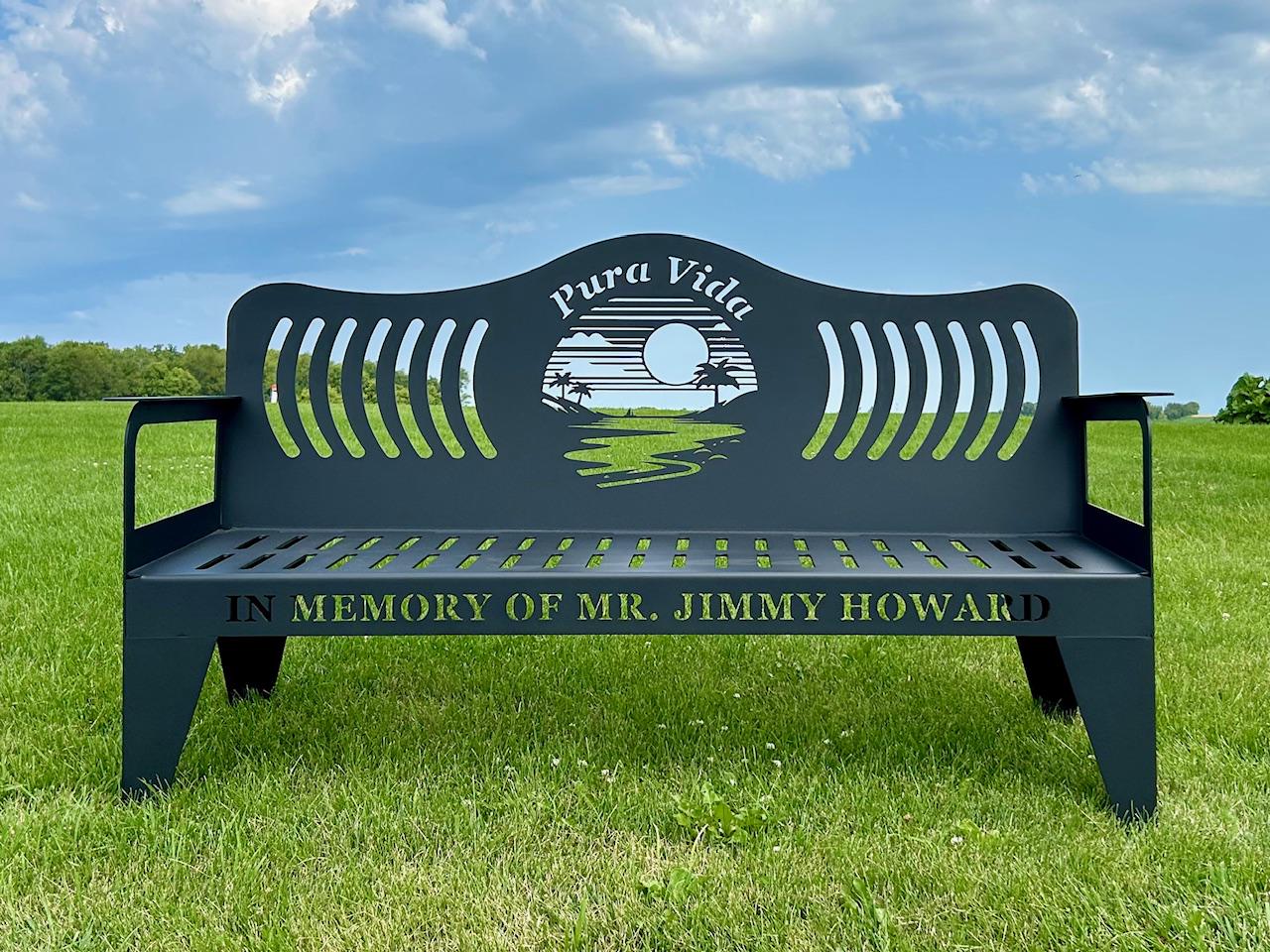 Personalized Heavy Duty Metal Bench- Custom Made Memorial Bench- Powder ...