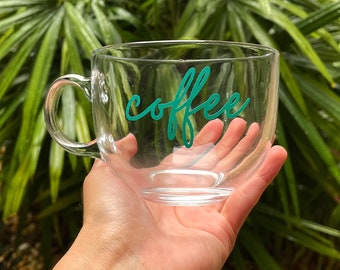 Large Glass Mug | Etsy