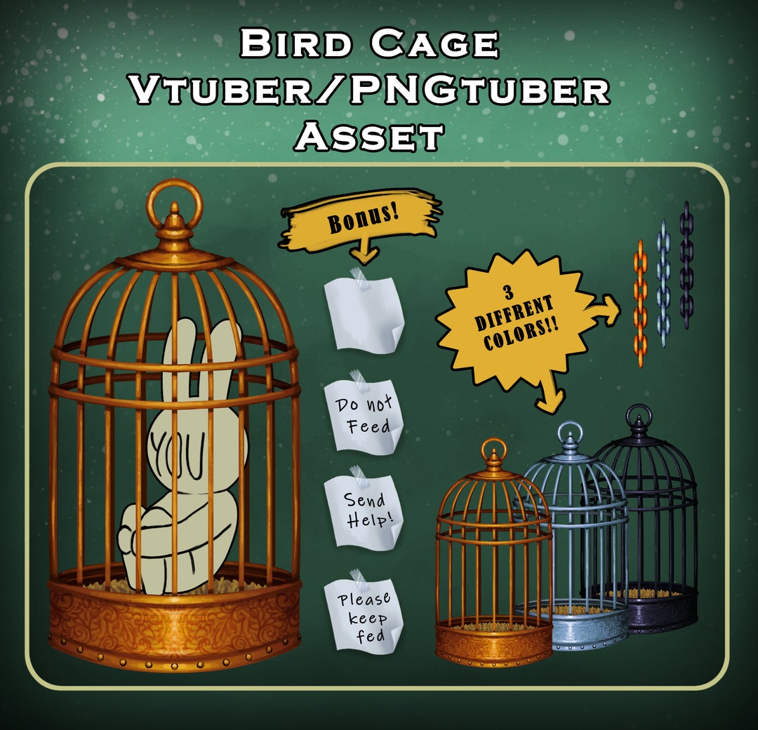 Bird Cage for Vtuber / Pngtuber / Funny 2D Assets Pack / Twitch ...