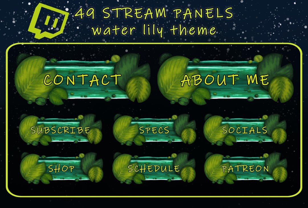 Cute Twitch Panels / Swamp Twitch Panels / Stream Assets / Water Lily ...