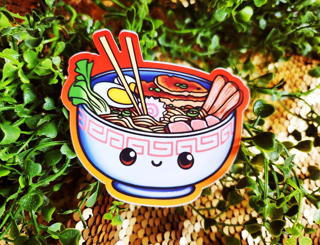 Cute Ramen Bowl Sticker / Die Cut Vinyl Sticker / Kawaii Noodle Bowl ...