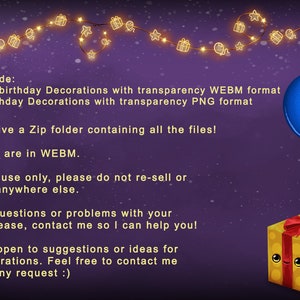 Animated Cute Birthday Decorations /stream Ornamentation Pack / Twitch ...