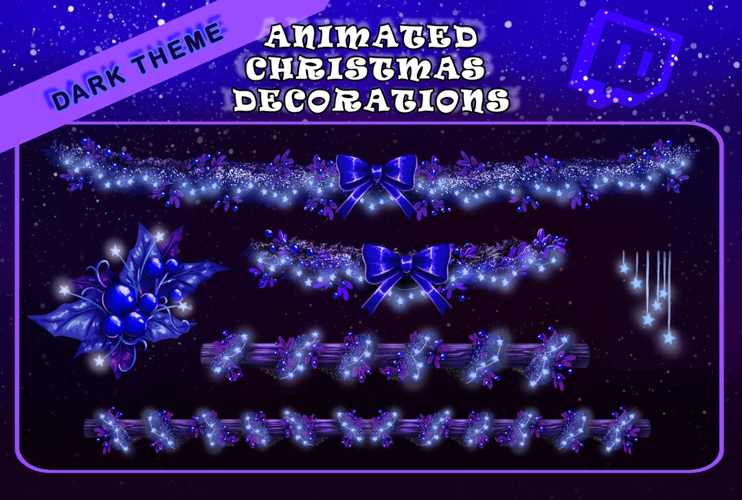 Animated Dark Garland Decorations Pack / Christmas Stream Ornamentation ...