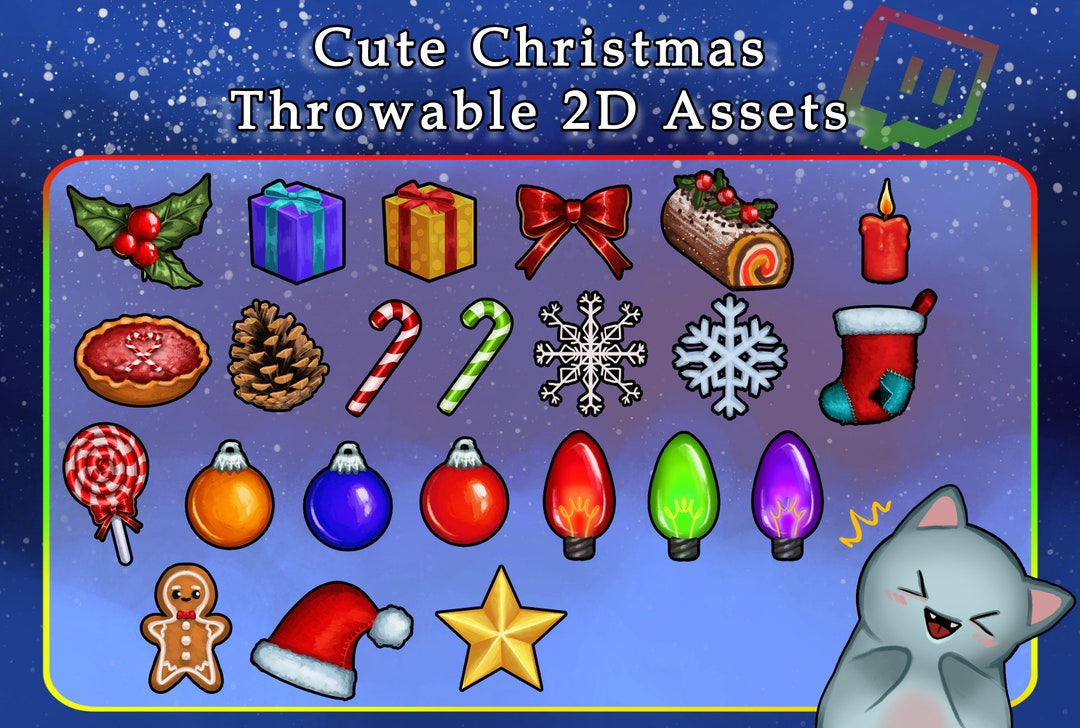 Cute Throwable 2D Assets Pack / Christmas Stream Bundle / Twitch ...