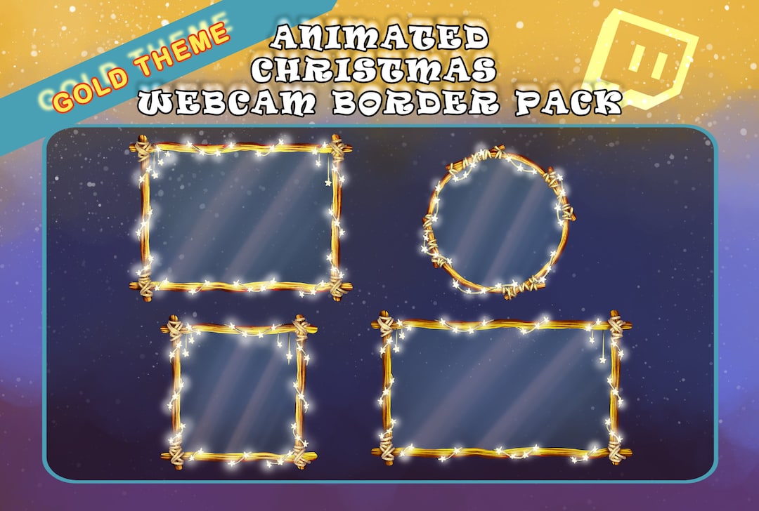 Animated Cute Webcam Border Pack / Christmas Stream Overlays Bundle ...