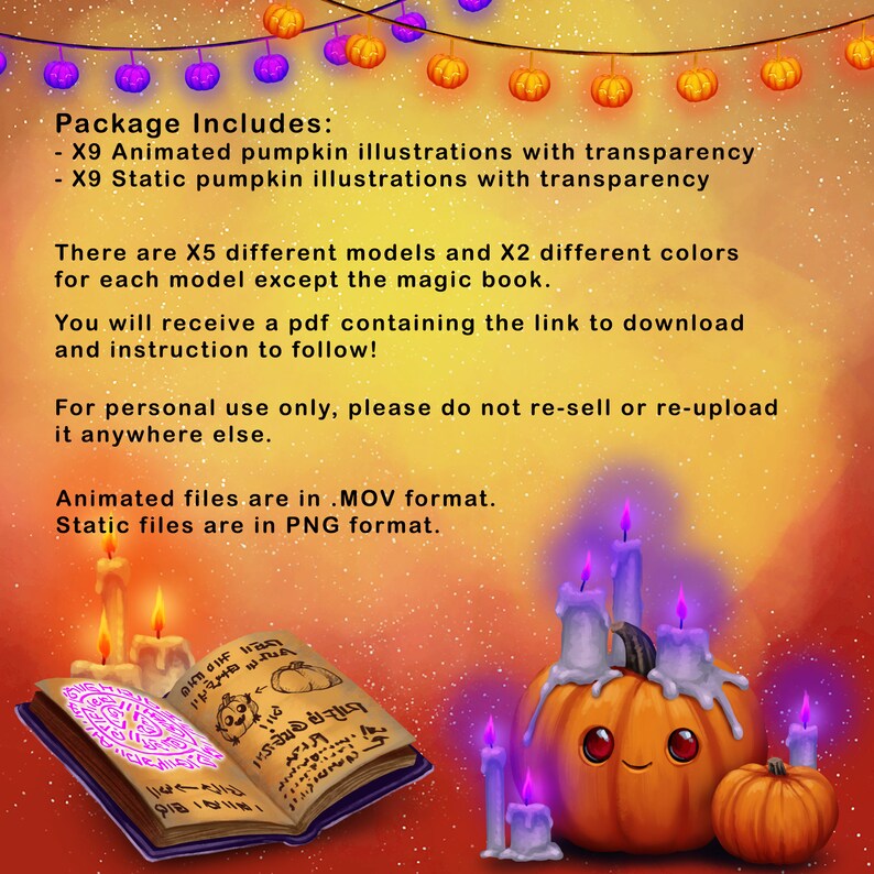 Animated Cute Pumpkin Decorations Pack / Halloween Stream - Etsy