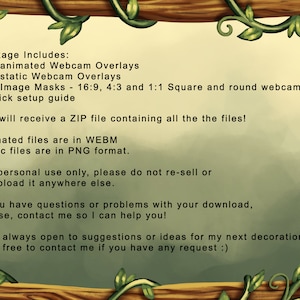 Animated Cute Webcam Border Pack / Garden Leaves Stream Overlays Bundle ...