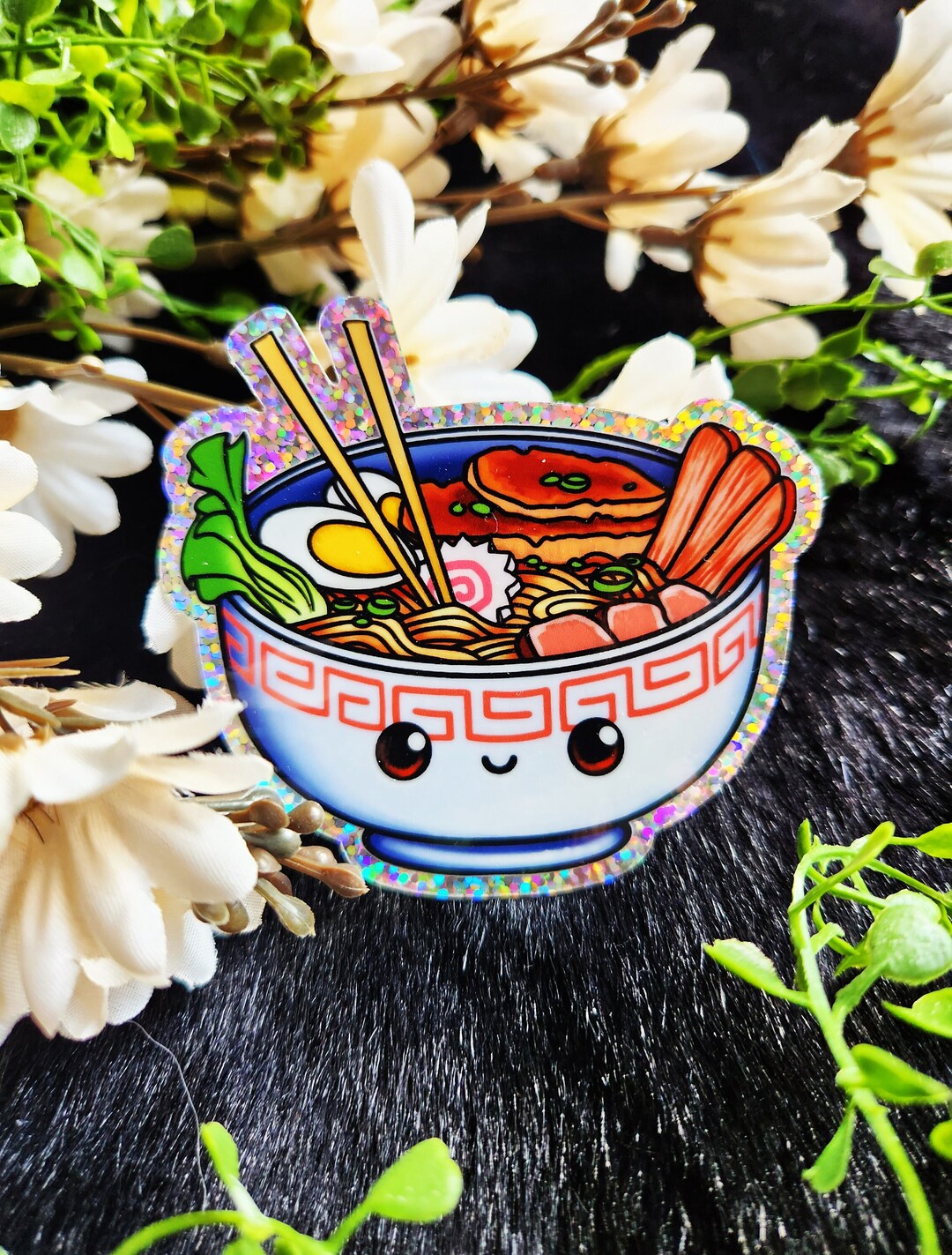 Cute Holographic Ramen Bowl Sticker / Kawaii Noodle Bowl / Japanese ...