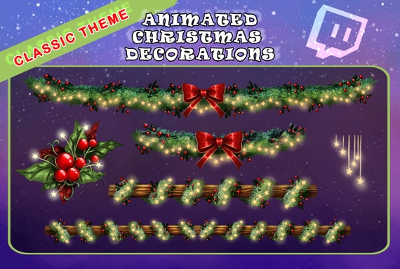 Animated Cute Garland Decorations Pack / Christmas Stream - Etsy