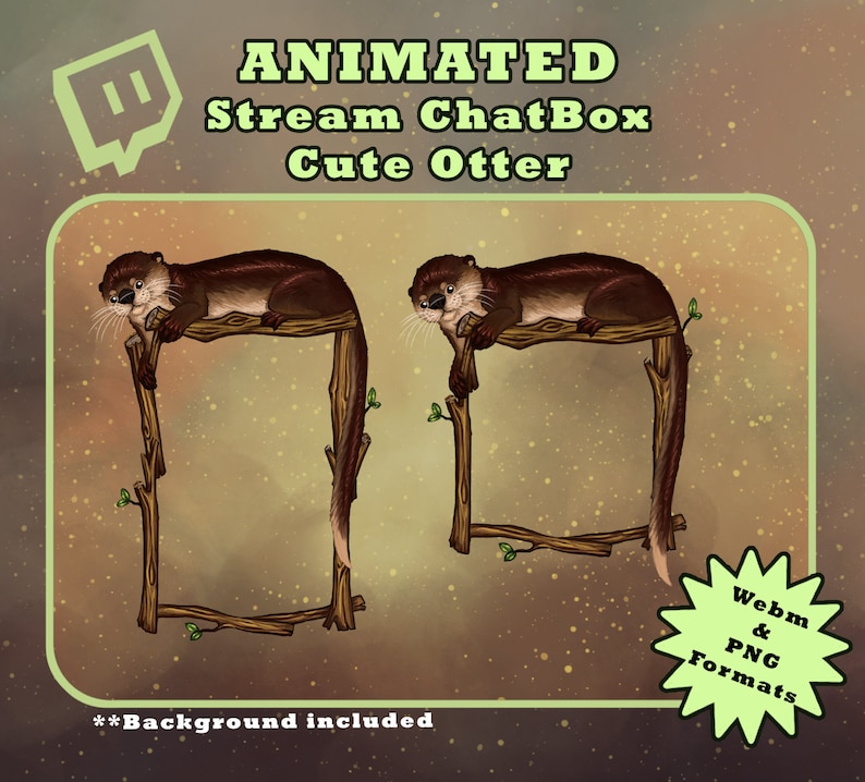 Animated Cute Otter Chatbox /stream Animal Asset / Twitch / Kawaii ...