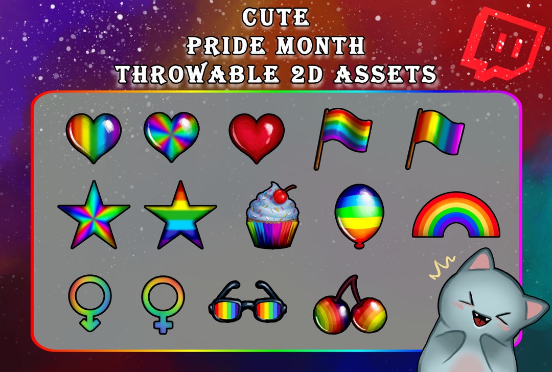Cute Throwable 2D Assets Pack / Pride Month Stream Bundle / Twitch ...