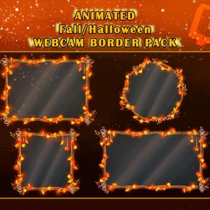 Animated Cute Webcam Border Pack / Fall Stream Overlays Bundle ...