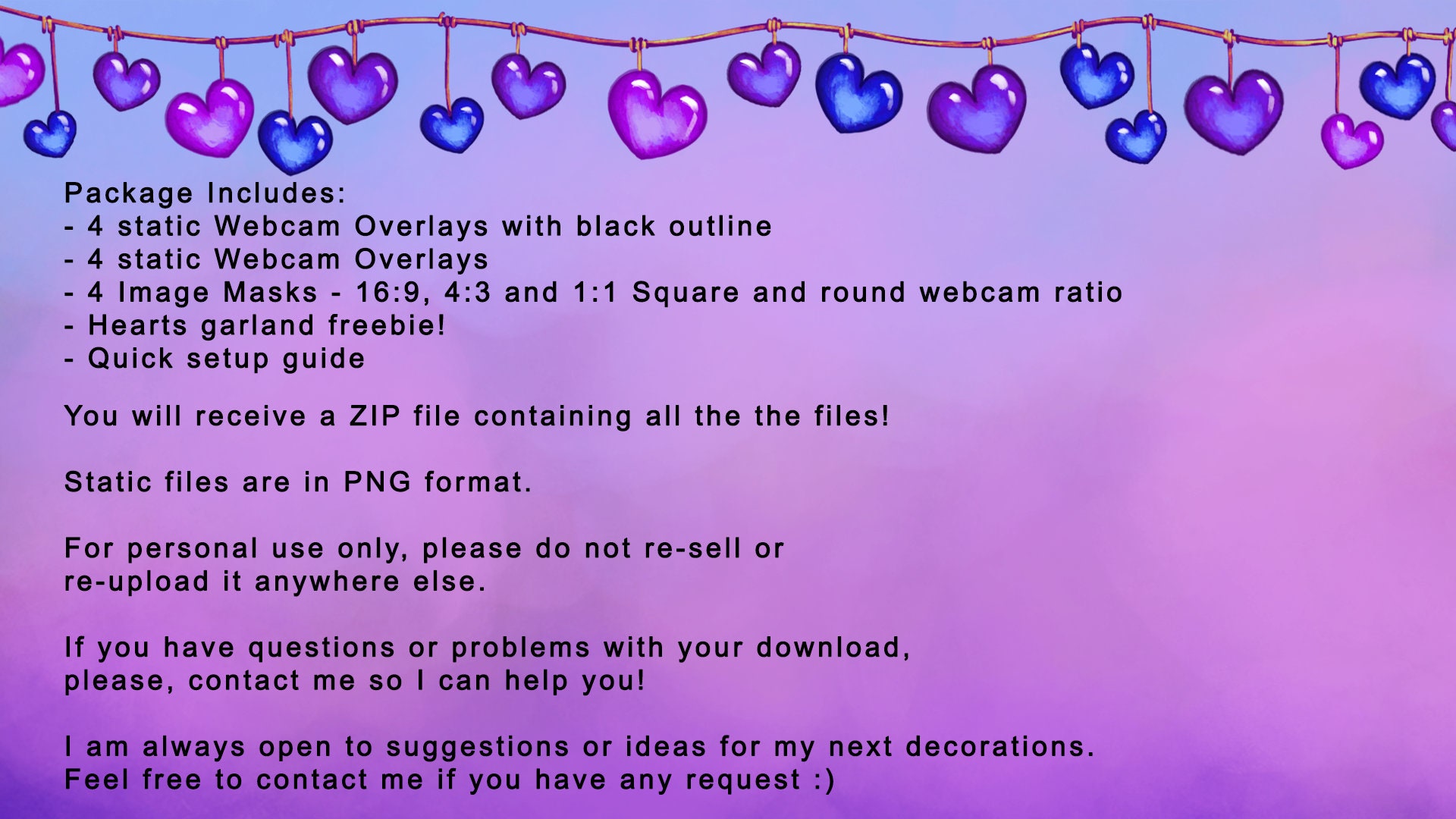 Cute Webcam Border Pack / Valentine's Day Stream Overlays Bundle ...