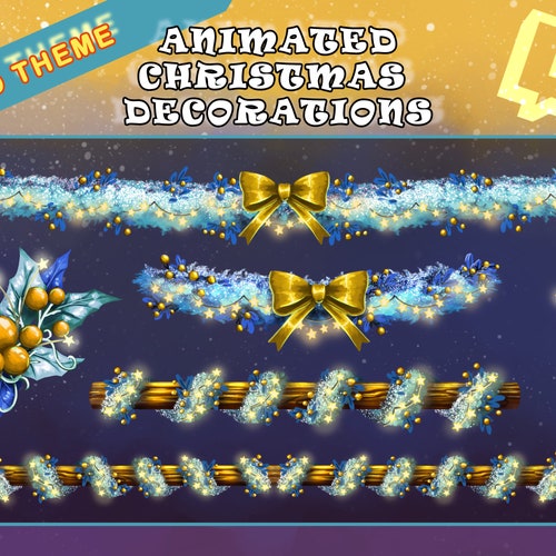 Animated Cute Garland Decorations Pack / Christmas Stream - Etsy Canada