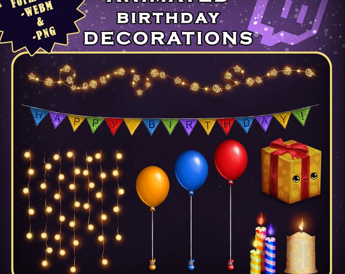 Birthday Animated Twitch Stream Overlay Package - Etsy Canada