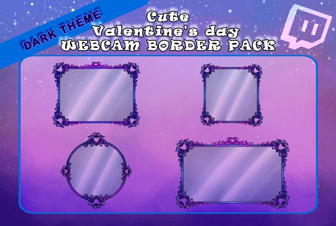 Cute Webcam Border Pack / Valentine's Day Stream Overlays Bundle ...
