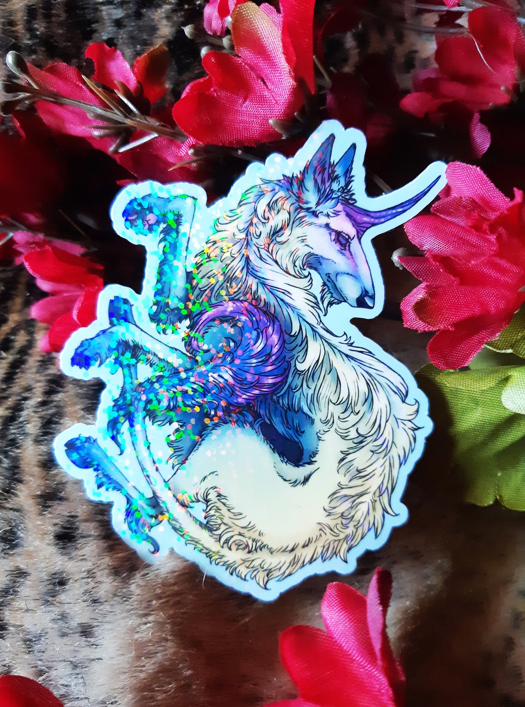 Cute Glitters Borzoi Unicorn Sticker / Russian Hound Design / Unicoi ...