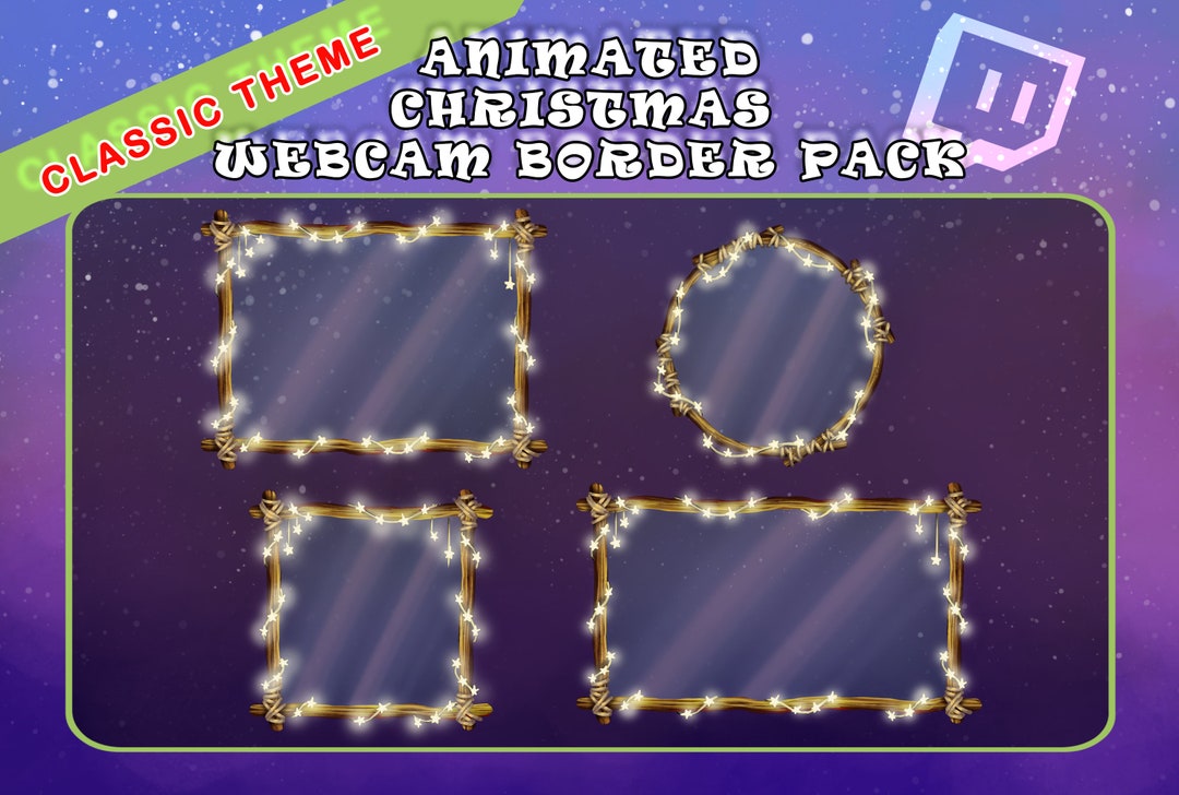 Animated Cute Webcam Border Pack / Christmas Stream Overlays Bundle ...