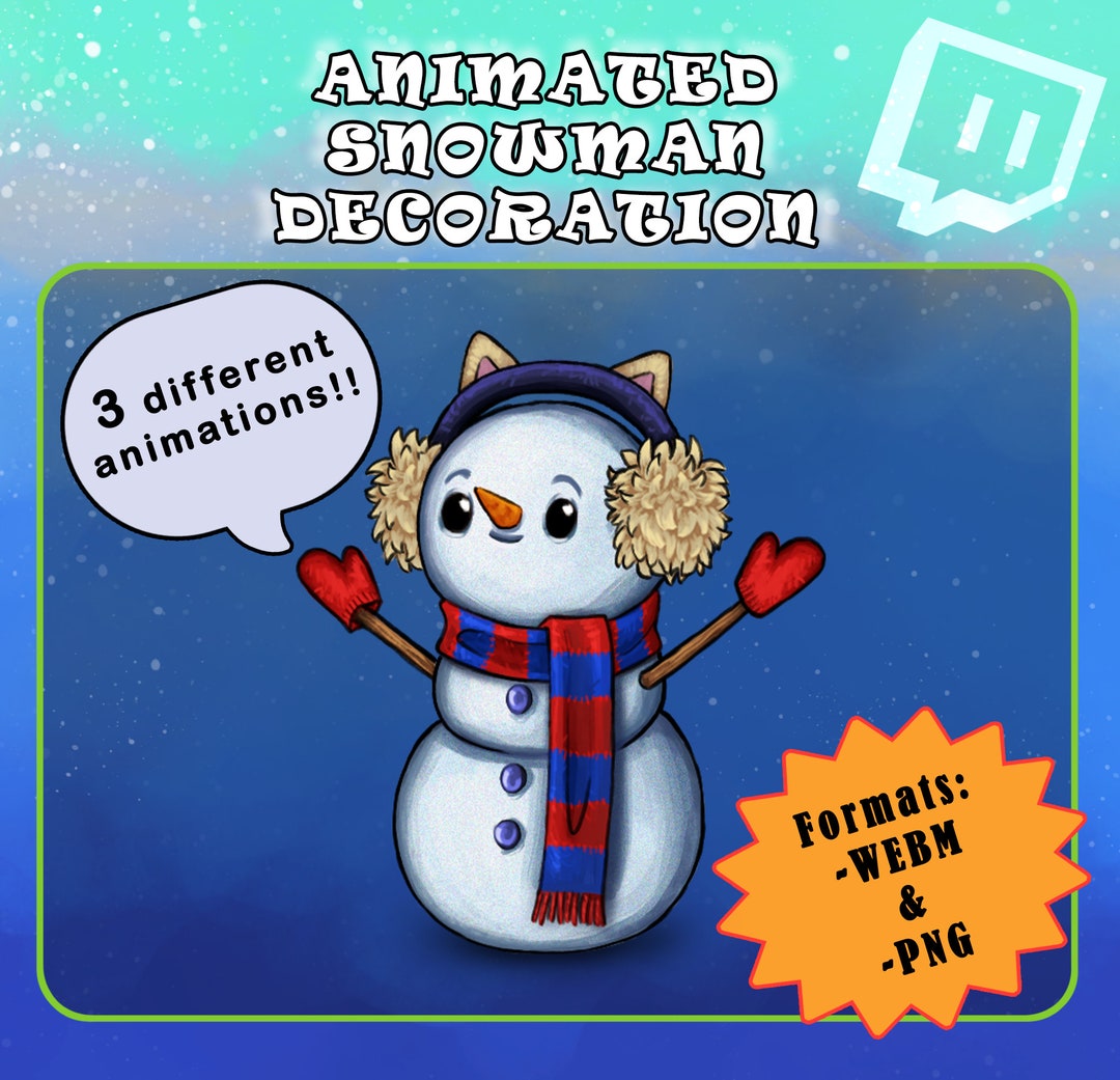 Animated Cute Snowman Decoration / Christmas Stream Ornamentation ...