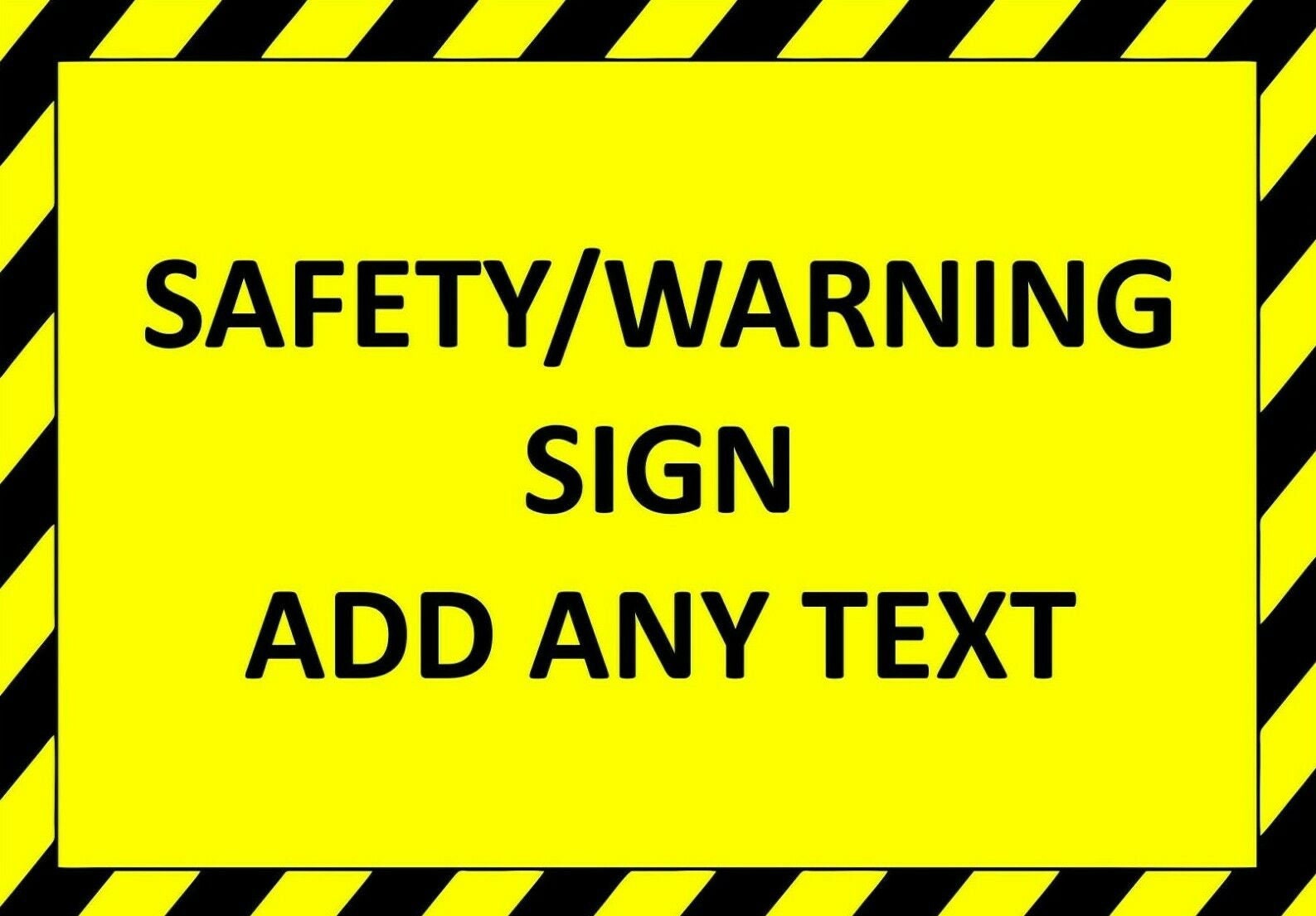 Safety Warning Aluminium SIGN Landscape Add Your Own Text - Etsy UK