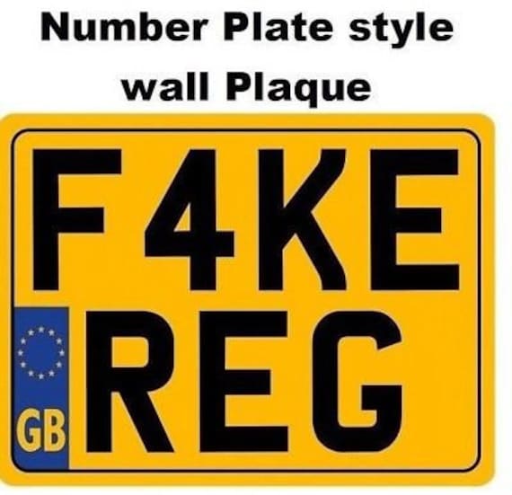 METAL WALL PLAQUE Rear Number Plate Style All Sizes Perfect | Etsy