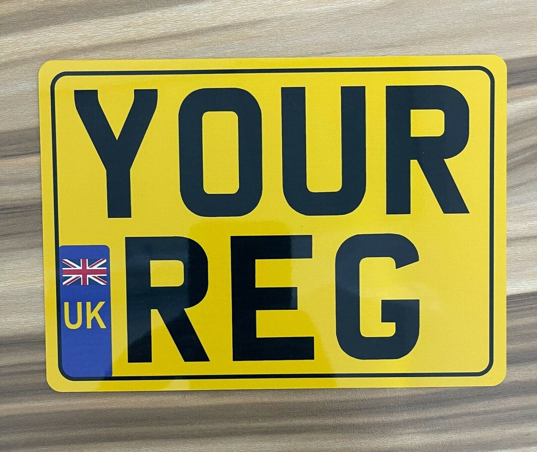 METAL WALL PLAQUE Rear Number Plate Uk Style All Sizes Perfect Gift for ...