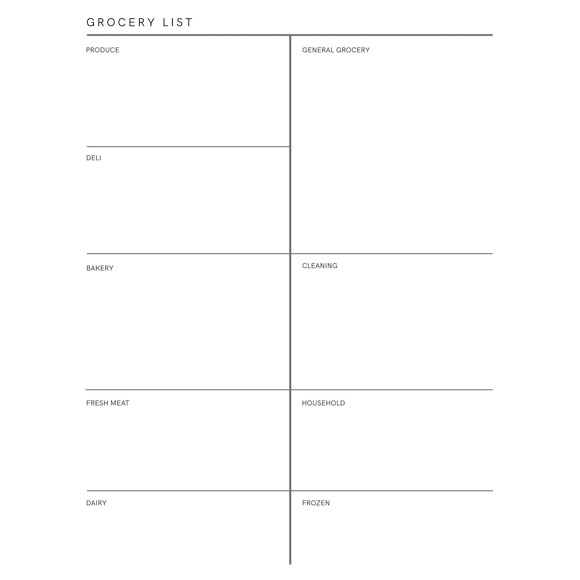 Printable Grocery List - Etsy