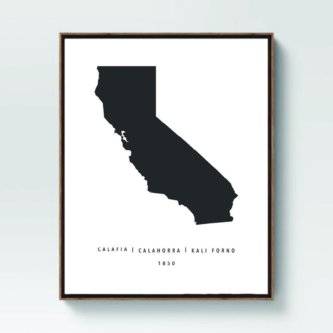 California State Statehood, Printable Wall Art Typography, Black and ...