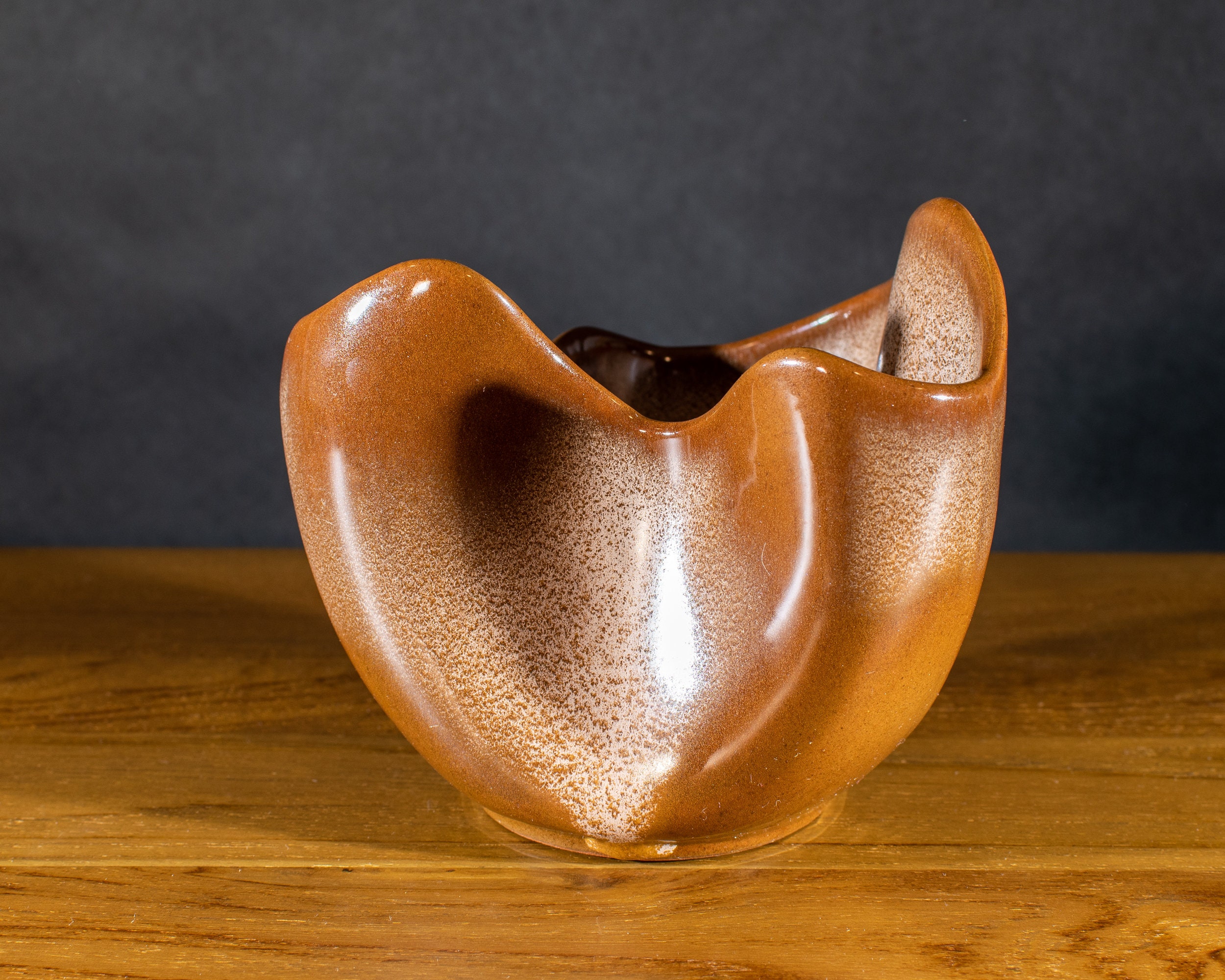 Amazing Frankoma Drapery Vase F29 Brown Satin Glaze Color - Etsy