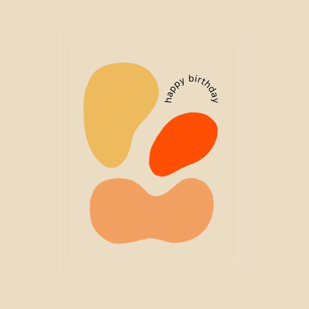 Abstract Birthday Card, Minimal Birthday Card, Friend Birthday - Etsy