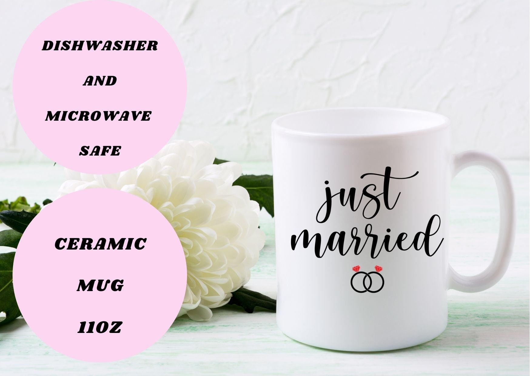 Just Married Ceramic Mug Wedding Mug Customized Mug - Etsy UK