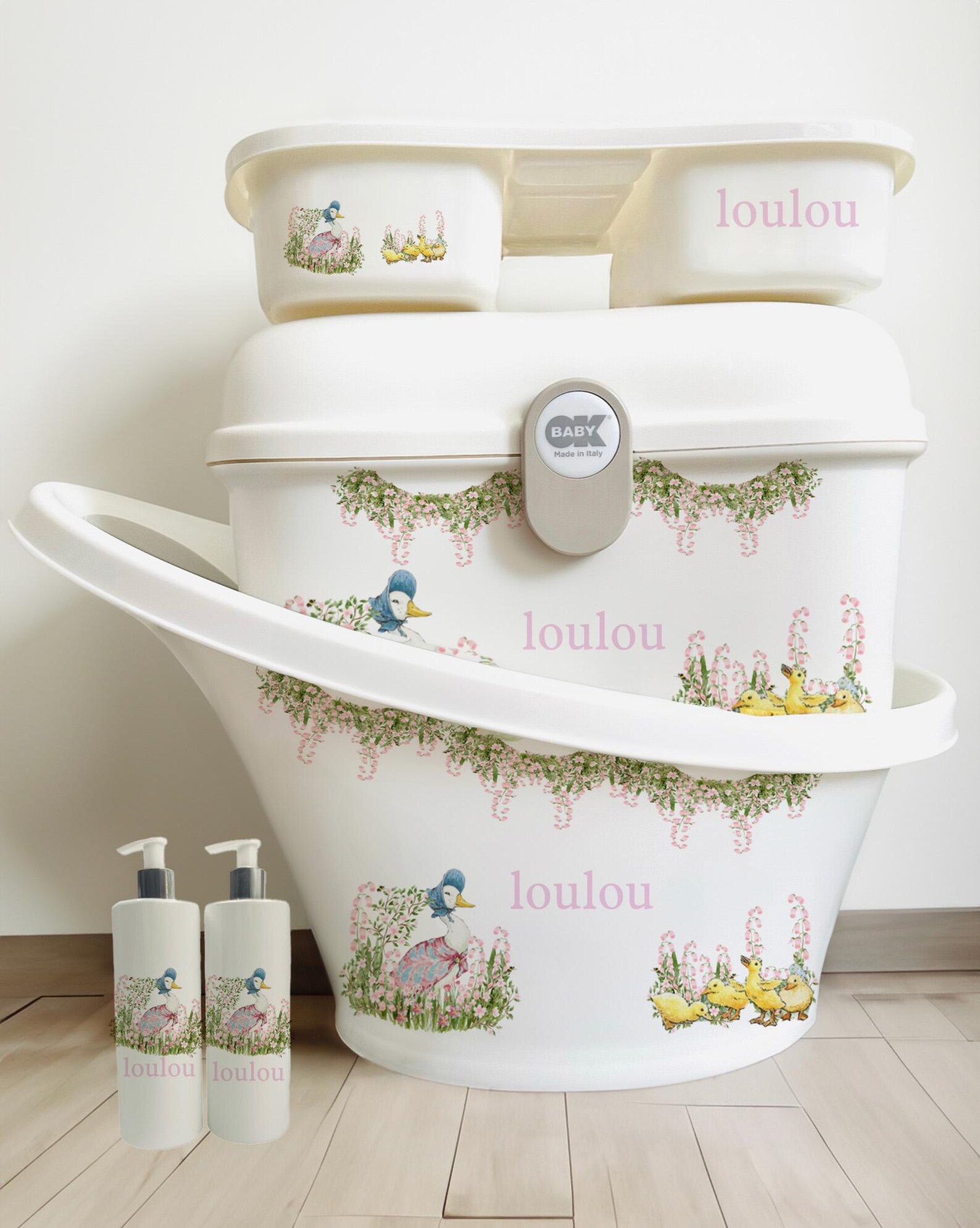 Personalised Baby Shnuggle Bath Set Puddle Duck - Etsy UK